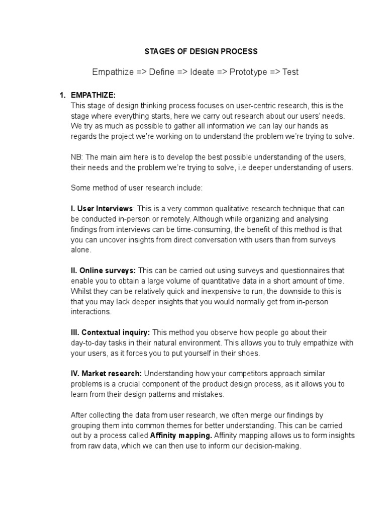Stages of Design Process | PDF | Prototype | Cognitive Science