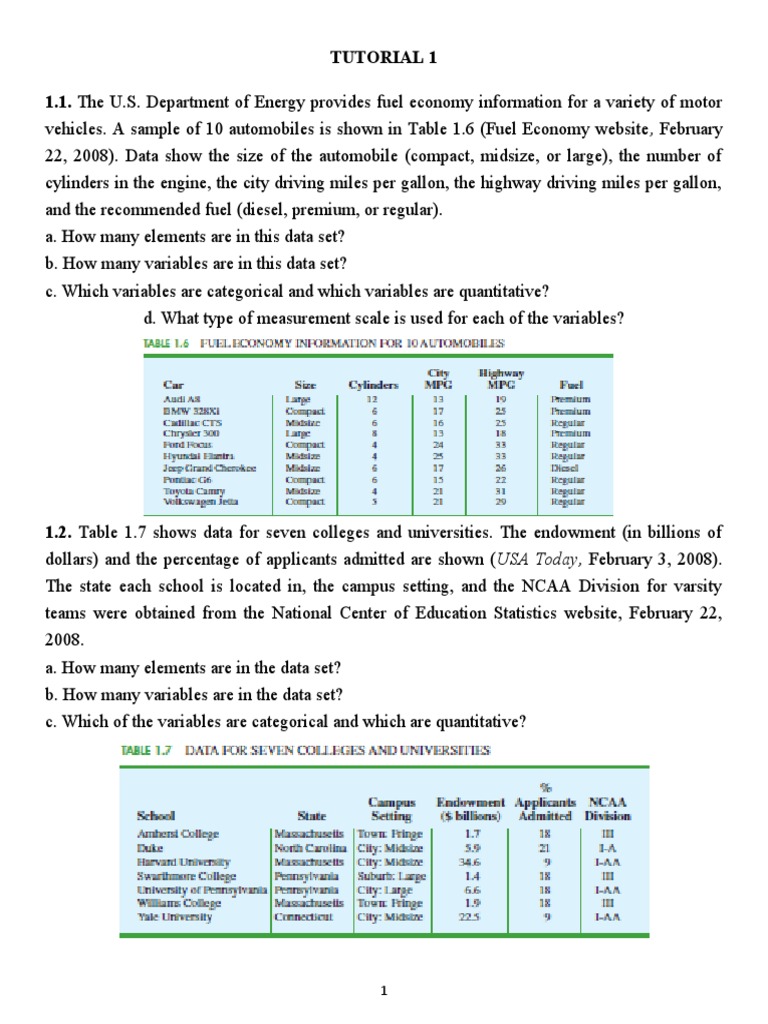 2023-Tutorial 01 | PDF | Fuel Economy In Automobiles | Time Series