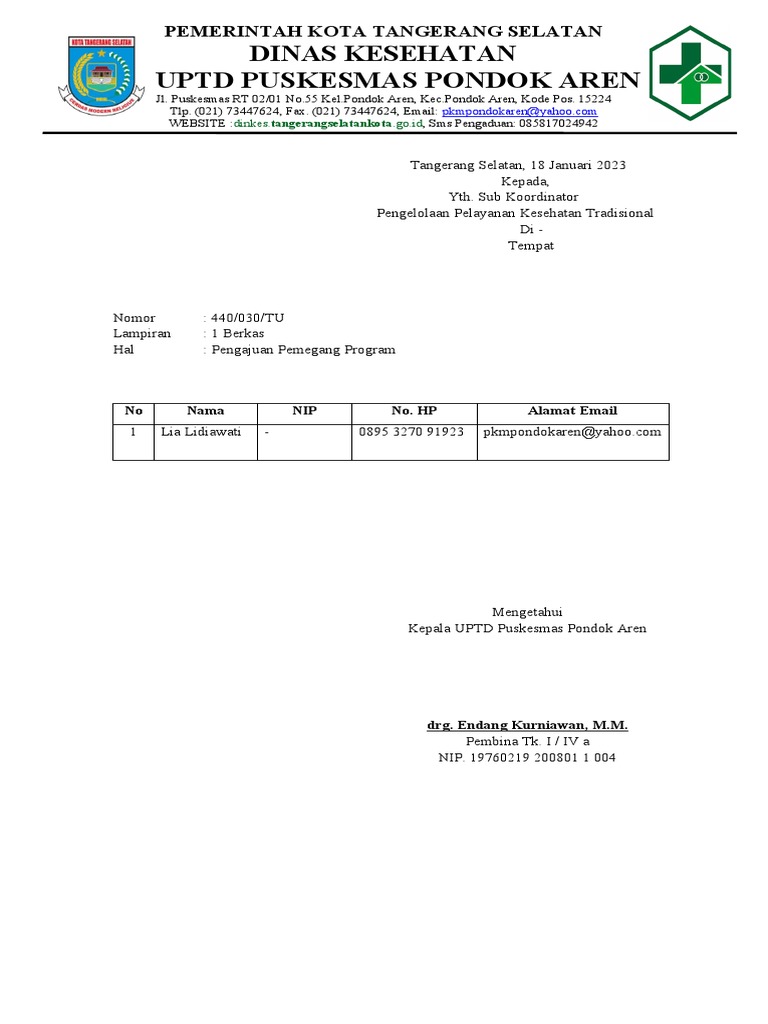 Pernyataan Permintaan Program BD Lia | PDF