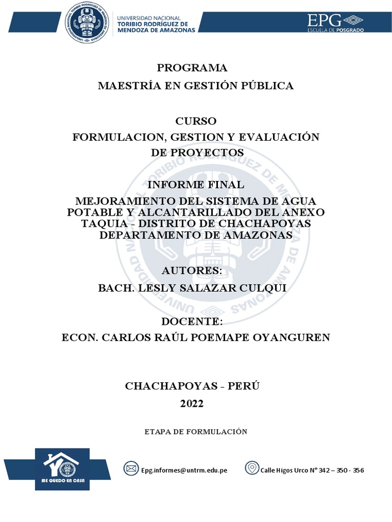 Mejora del Agua Potable en Taquia | PDF | Agua | Agua potable