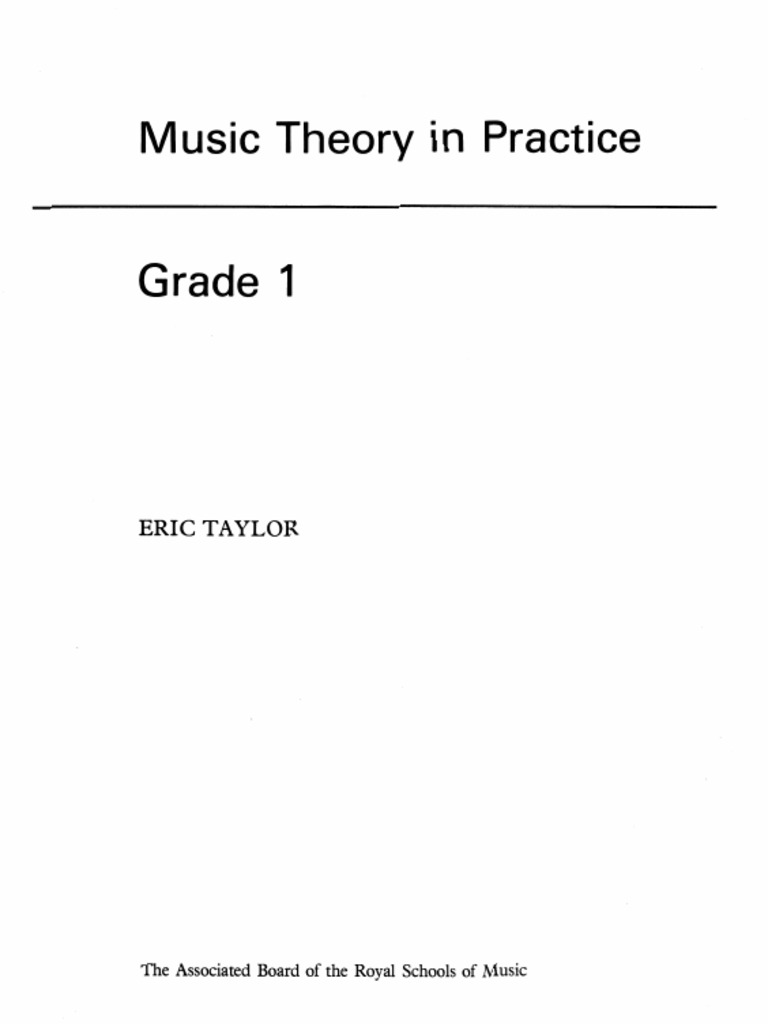 ABRSM Gr1 Music Theory in Practice Eric Taylor | PDF