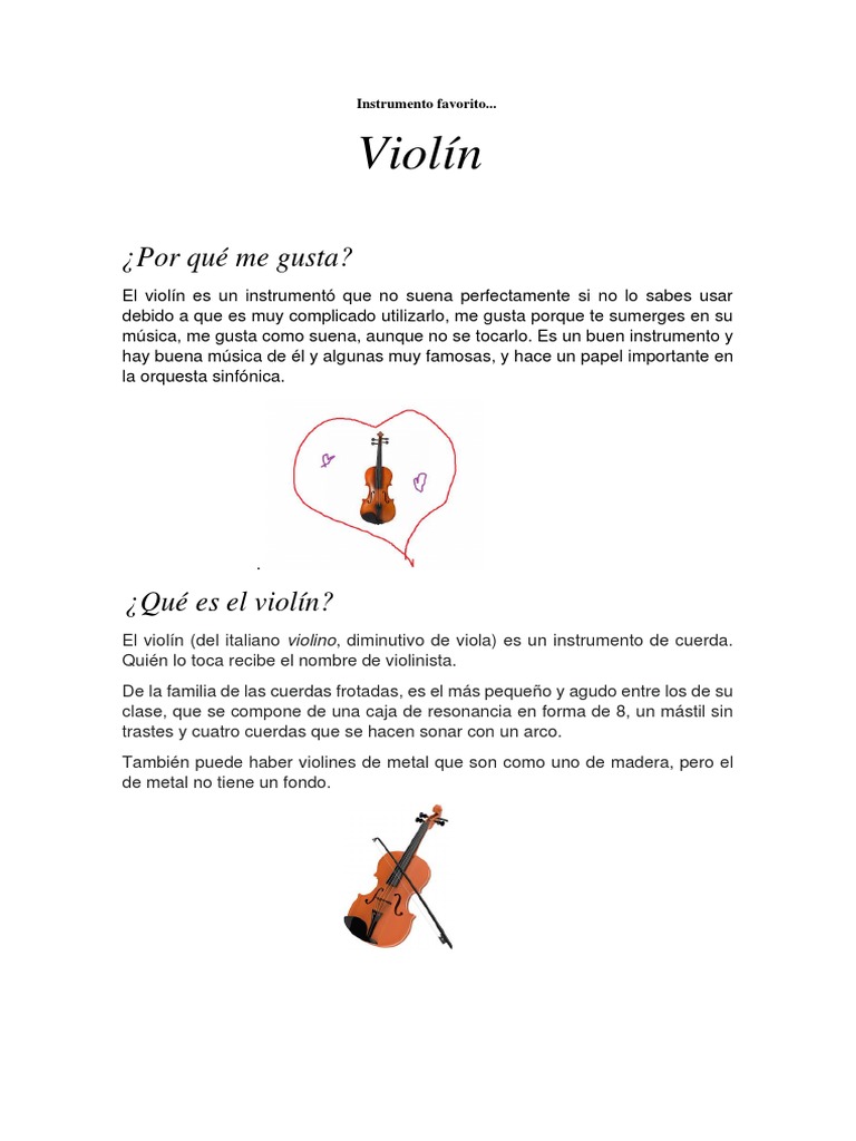 El violín: Un instrumento fascinante | PDF | Violín | Guitarras