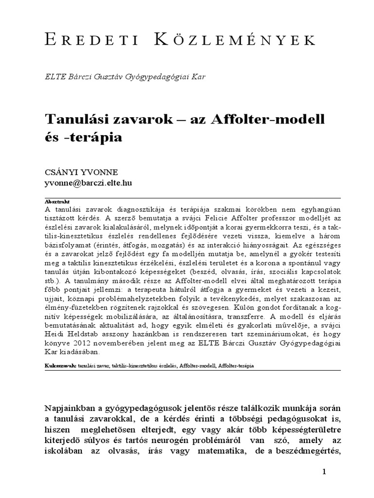 Affolter Terápia 1 | PDF