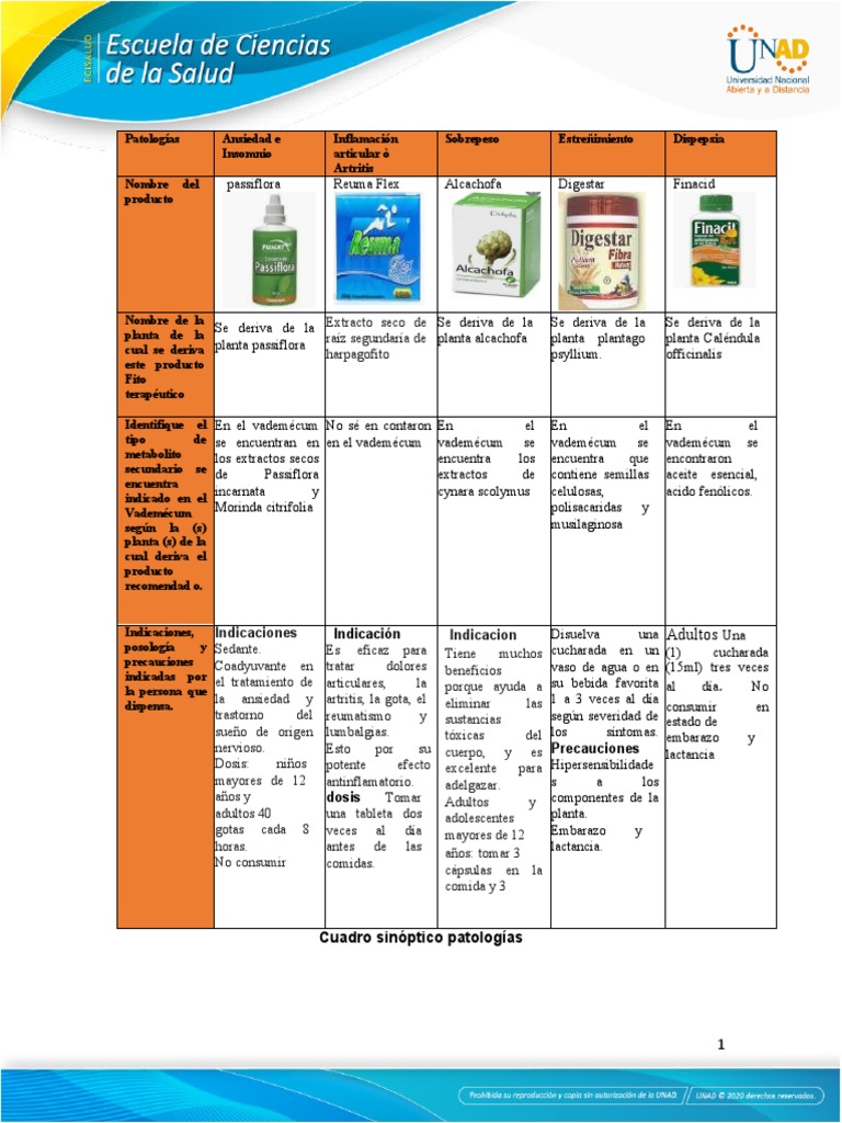 Cuadro Sinóptico Patologías | PDF | Medicina CLINICA | Enfermedades y trastornos
