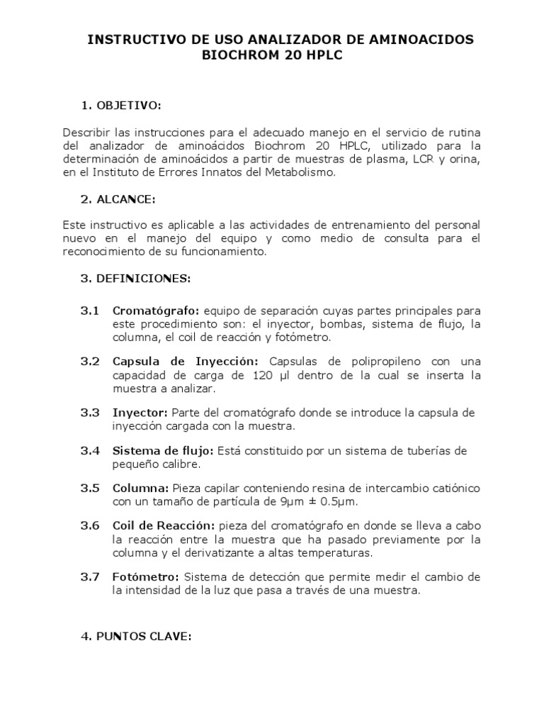 HPLC Biochrom | PDF | Cromatografía líquida de alto rendimiento ...