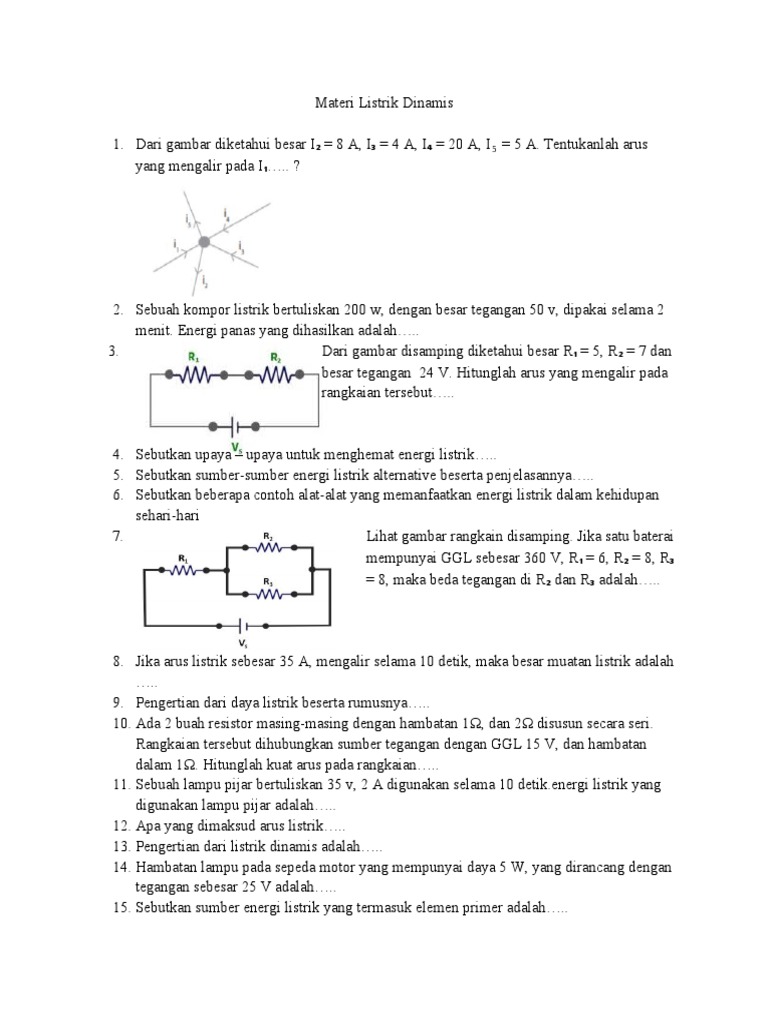 Latihan Soal Materi Listrik Dinamis | PDF