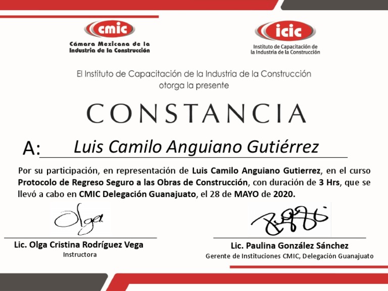 Cmic Constancia | PDF