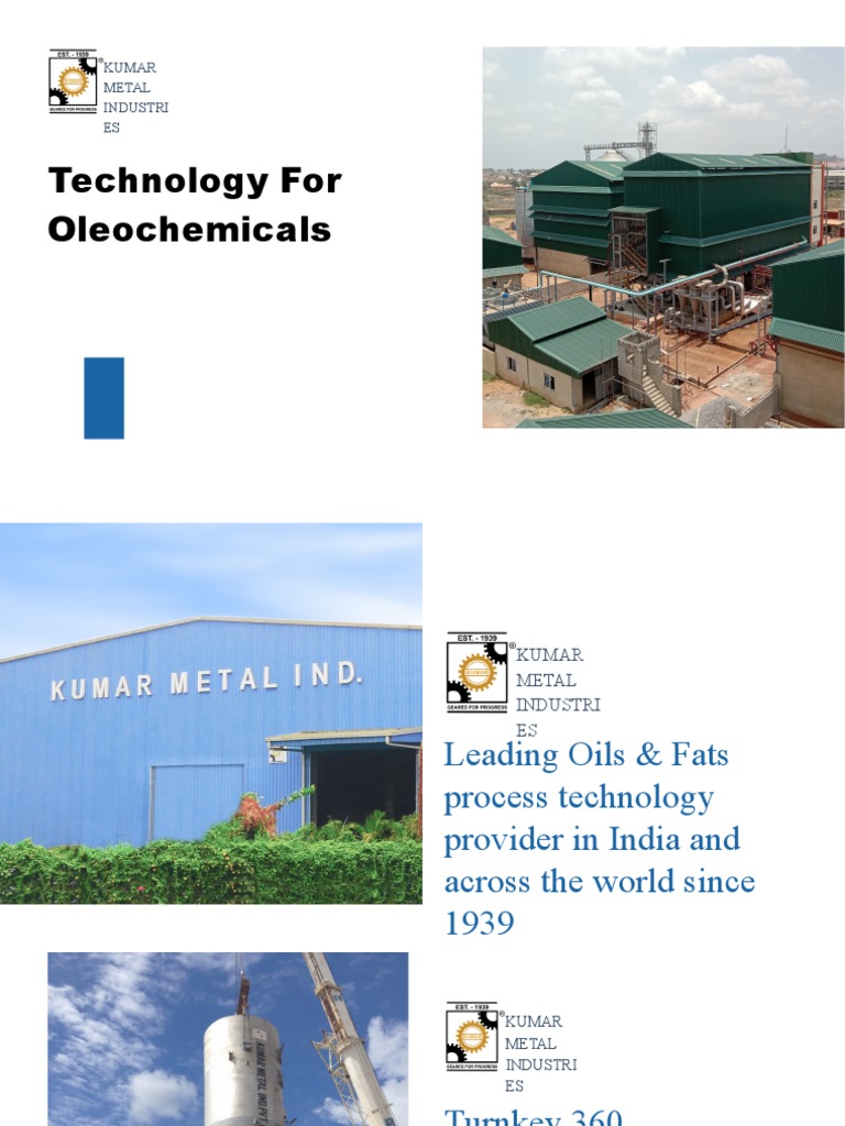 Oleochemical Presentation | PDF | Vegetable Oil | Biodiesel