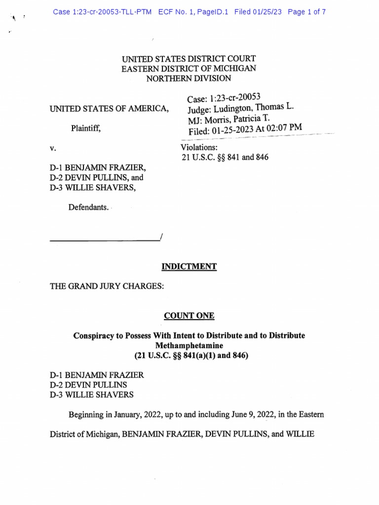 FRAZIER Indictment - U.S. Attorney's Office - EDMI | PDF