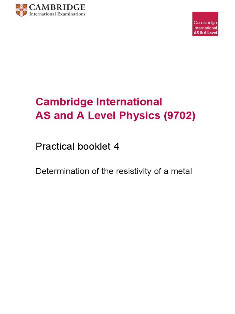 Cambridge International AS and A Level Physics (9702) : Practical ...