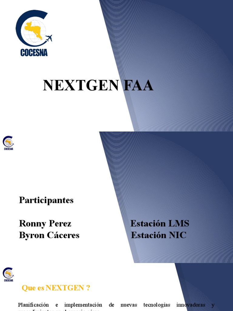 Presentación NextGEN FAA | PDF | Control de tráfico aéreo | Aviación