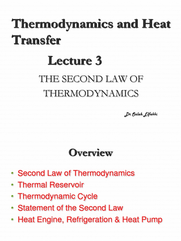 Sconed Low of Thermodynamic-Lecture 3 | PDF | Heat | Heat Pump Sconed Low of Thermodynamic-Lecture 3 | PDF | Heat | Heat Pump