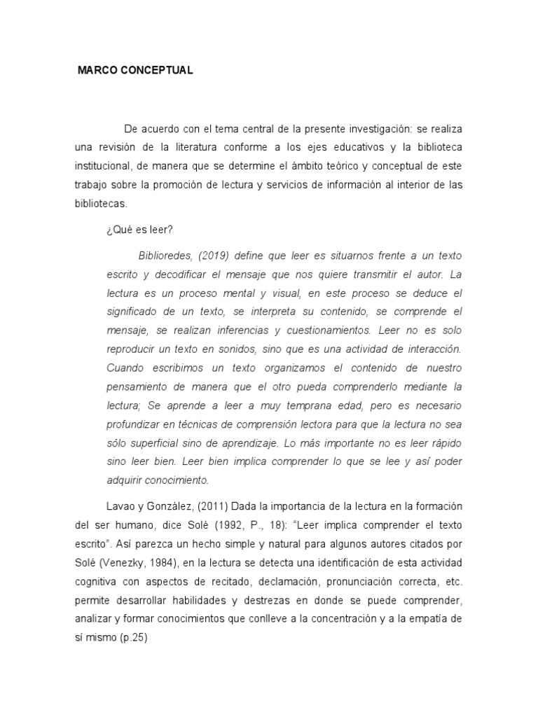 Marco Conseptual y Métodologia. | PDF | Comprensión lectora | Aprendizaje