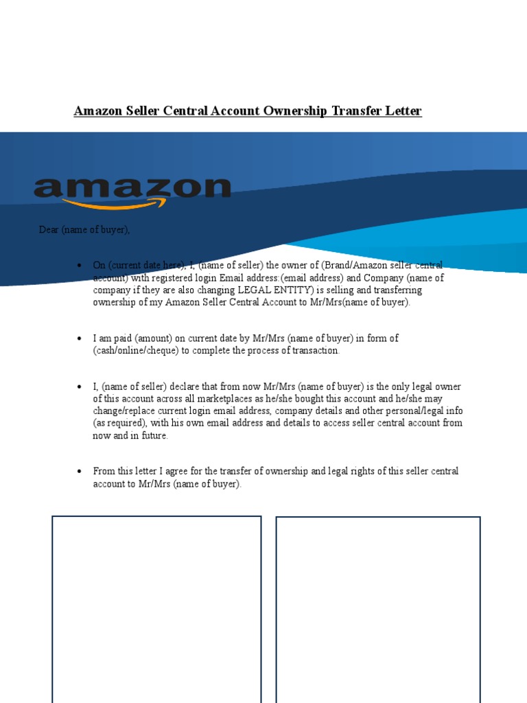 Amazon Seller Account Transfer Letter | PDF