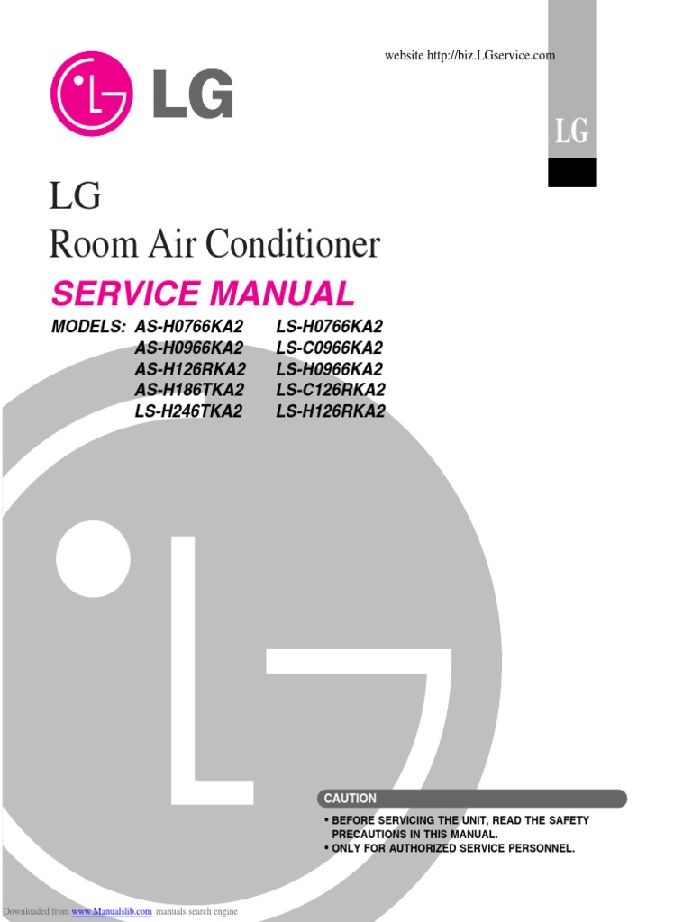 Manual de Servicio Aire Acondicionado LG | PDF | Air Conditioning | Ac Power Plugs And Sockets