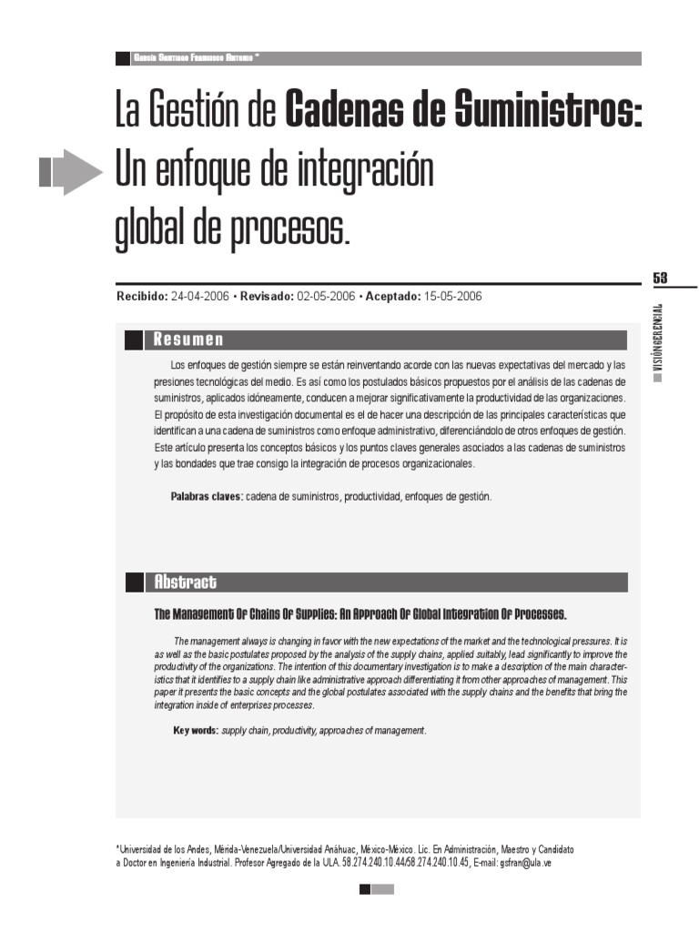 5 La Gestión de Cadena de Suministros Un Enfoque de Integración de Procesos | PDF | Distribución ...