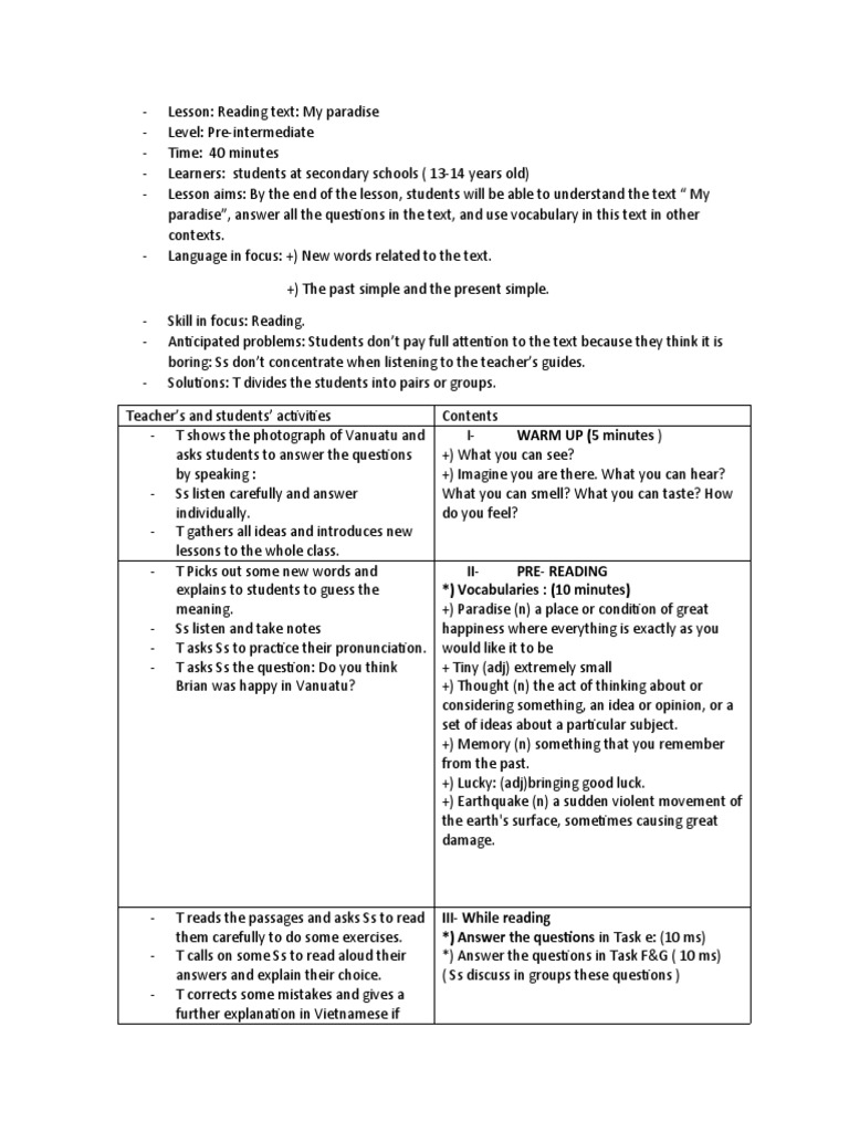 Lesson Plan | PDF | Linguistics | Psycholinguistics