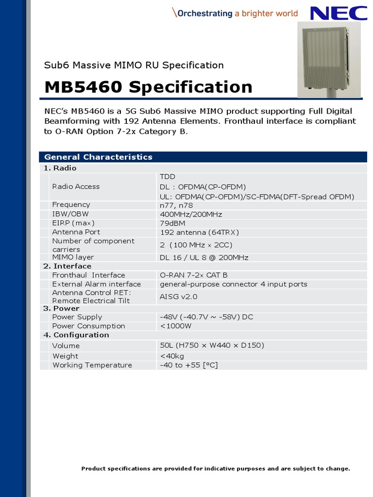 NEC MB5460 Datasheet | PDF