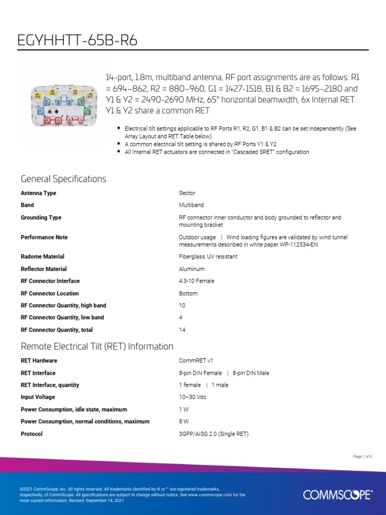Commscope - Egyhhtt 65B R6 | PDF | Antenna (Radio) | Electronic Engineering
