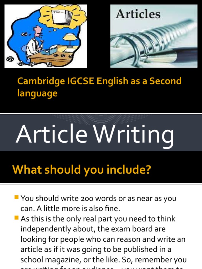Article Writing PowerPoint | PDF | Argument | Linguistics