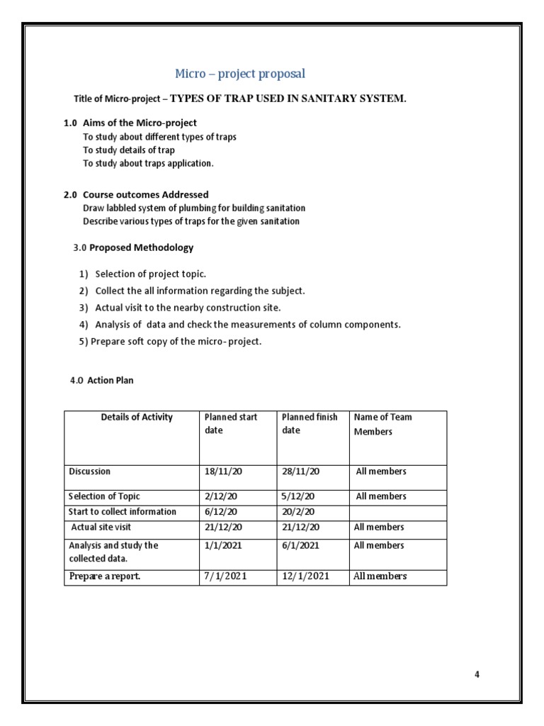 An Analysis of a Micro-Project Proposal on the Types of Traps Used in ...