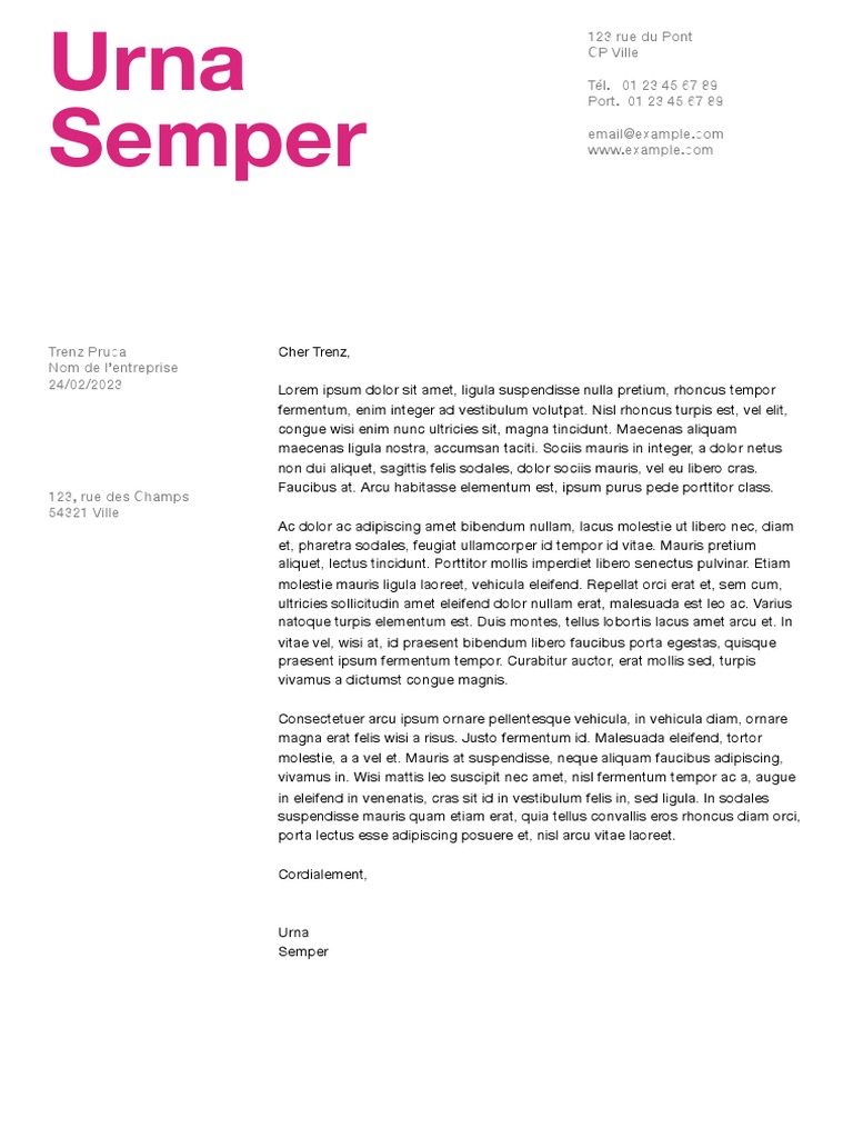 Maquette Lettre | PDF