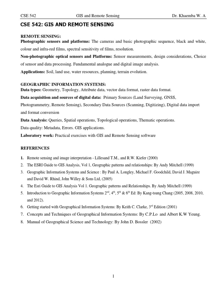 GIS and Remote Sensing Notes-Class 2021 | PDF | Image Resolution | Infrared