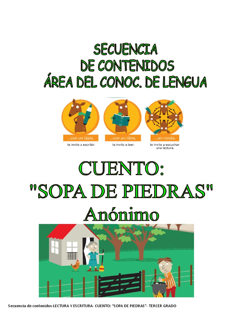 Secuencia de Sopa de Piedras | PDF | Narración | Cuentos