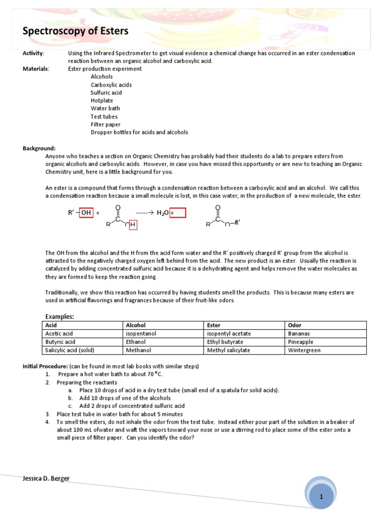 IR Spectroscopy of Esters | PDF | Ester | Ethanol