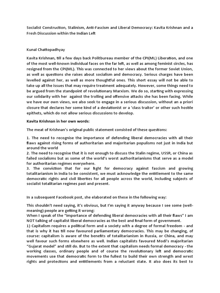 Socialist Construction, Anti-Fascism, Liberal Democracy | PDF | Leon Trotsky | Socialism