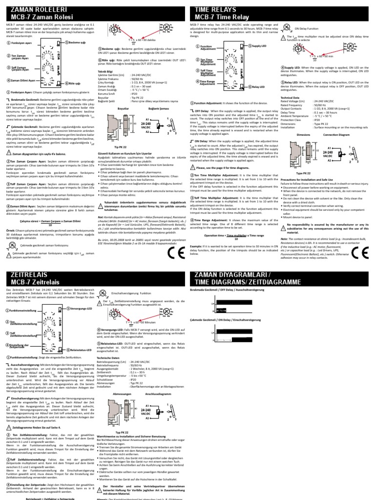 TR en de MCB-7 Zaman Rolesi Kullanim Talimati | PDF
