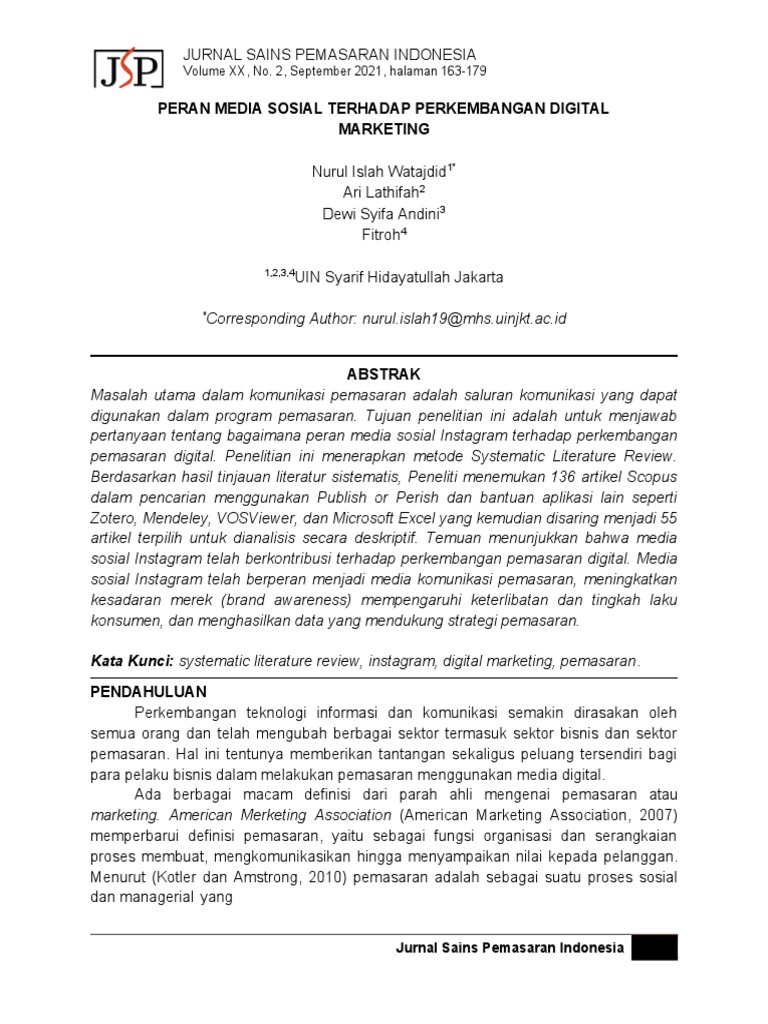Systematic Literature Review Peran Media Sosial Terhadap | PDF Systematic Literature Review Peran Media Sosial Terhadap | PDF