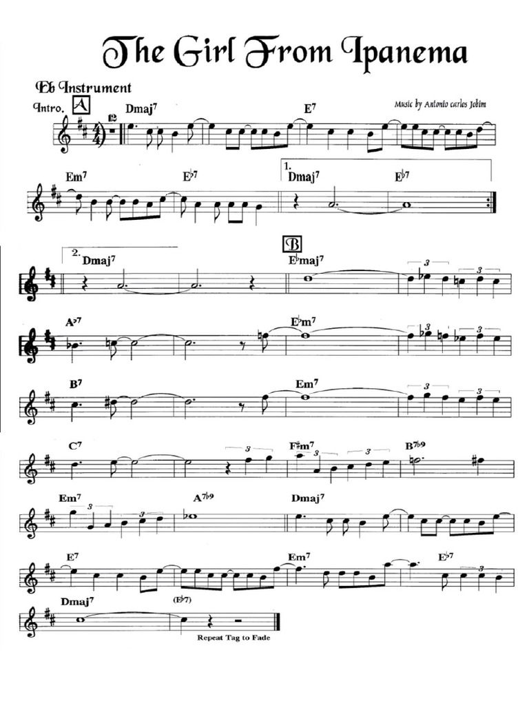 Garota de Ipanema - Sax Alto PDF | PDF