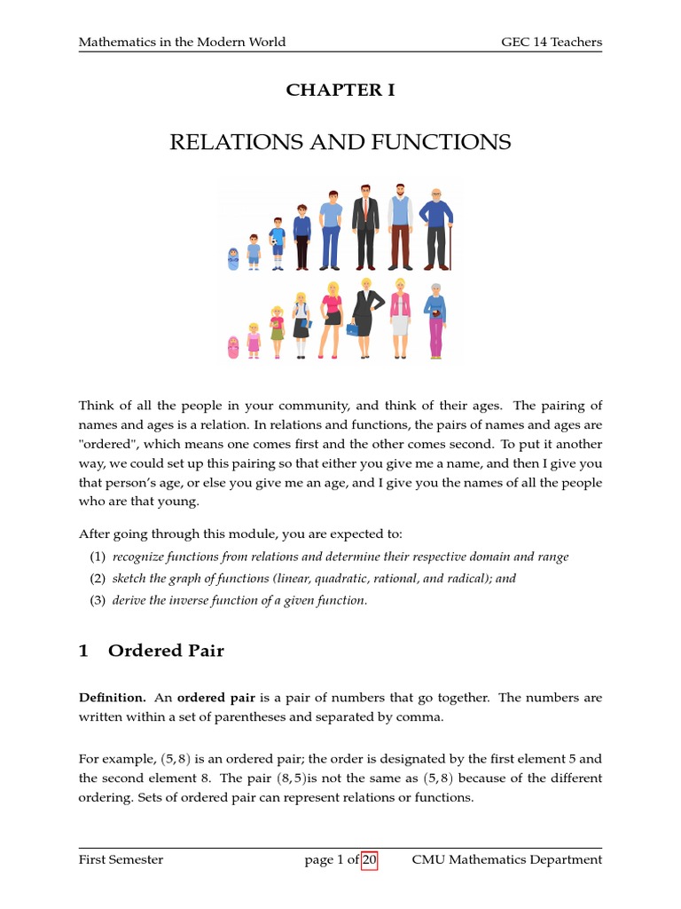 Chapter 1b Relations And Functions Pdf Function Mathematics