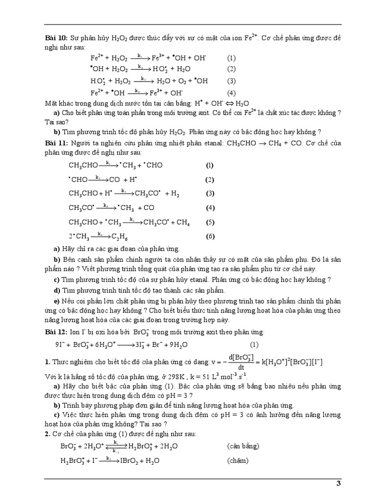 Bai Tap Chuong 3-Co Che Phan Ung-P2 | PDF