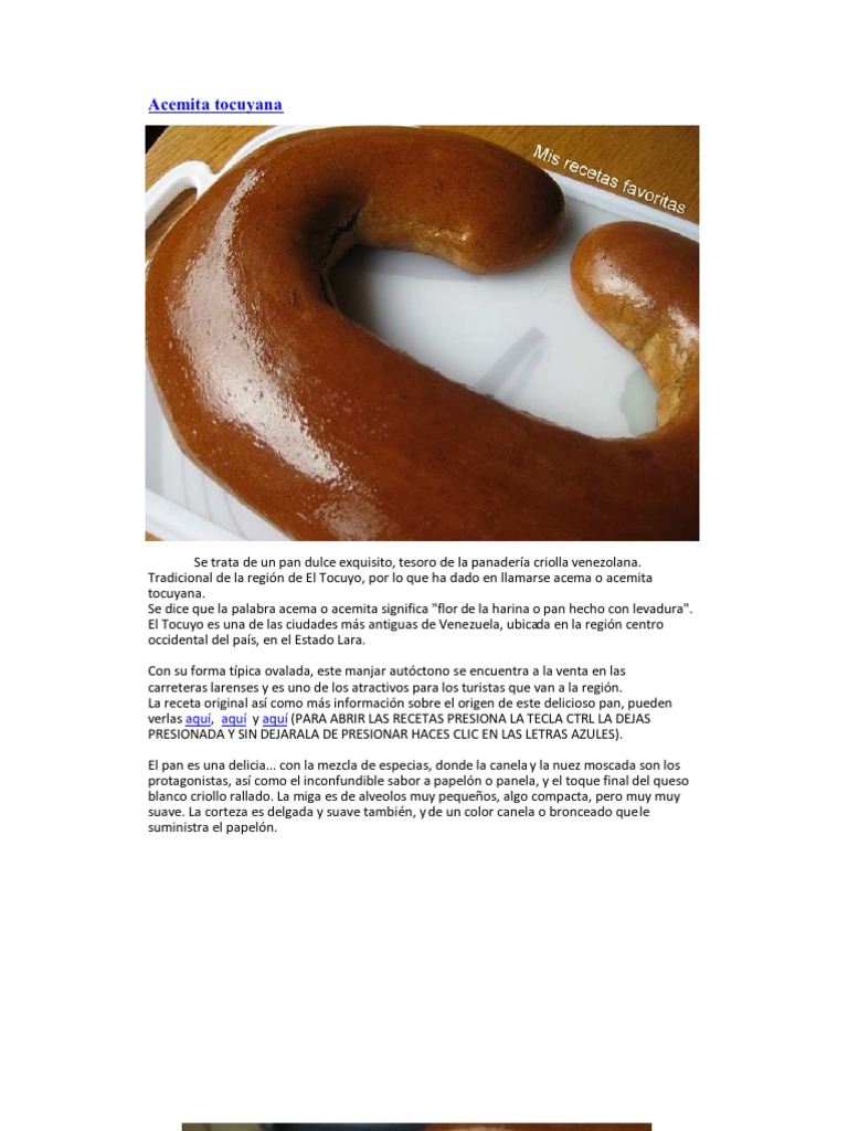 Historia y Receta de la Acemita Tocuyana | PDF | Panes | Levadura