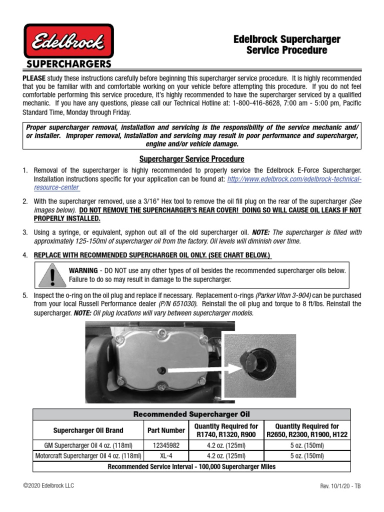 Supercharger Service Procedure | PDF | Transport | Manufactured Goods