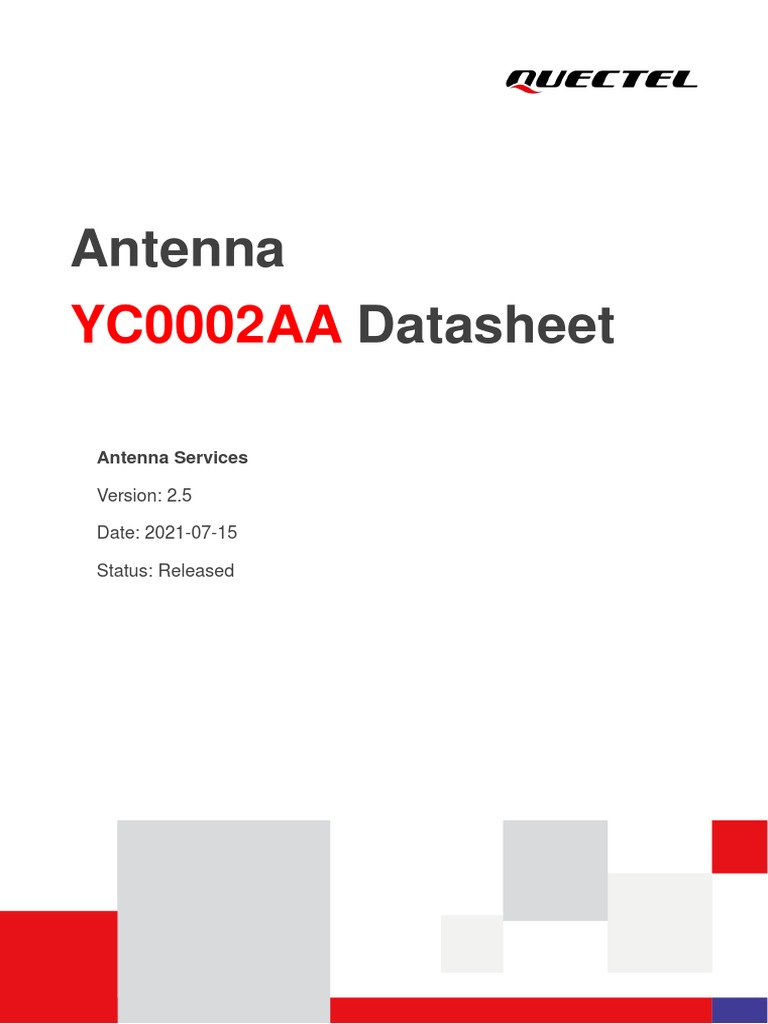 Quectel Antenna YC0002AA Datasheet V2.5 | PDF | Antenna (Radio ...