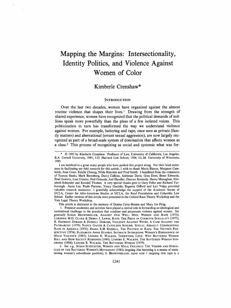 Mapping The Margins - Kimberle Crenshaw | PDF