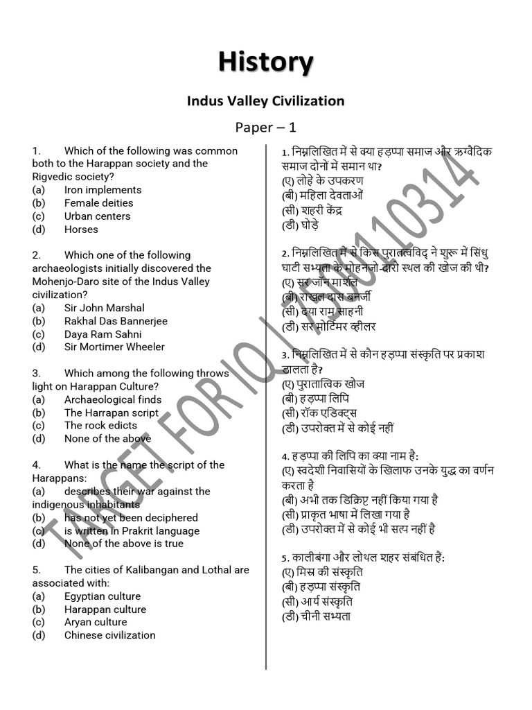 History: Indus Valley Civilization | PDF