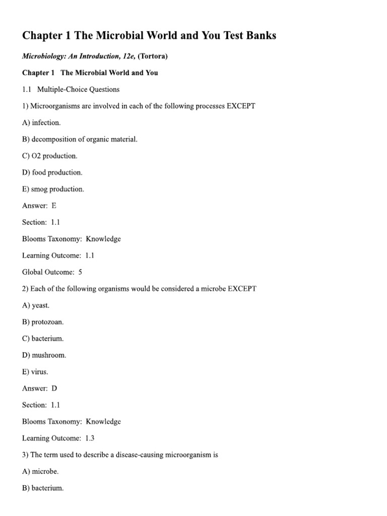Chapter 1 The Microbial World And You Pdf