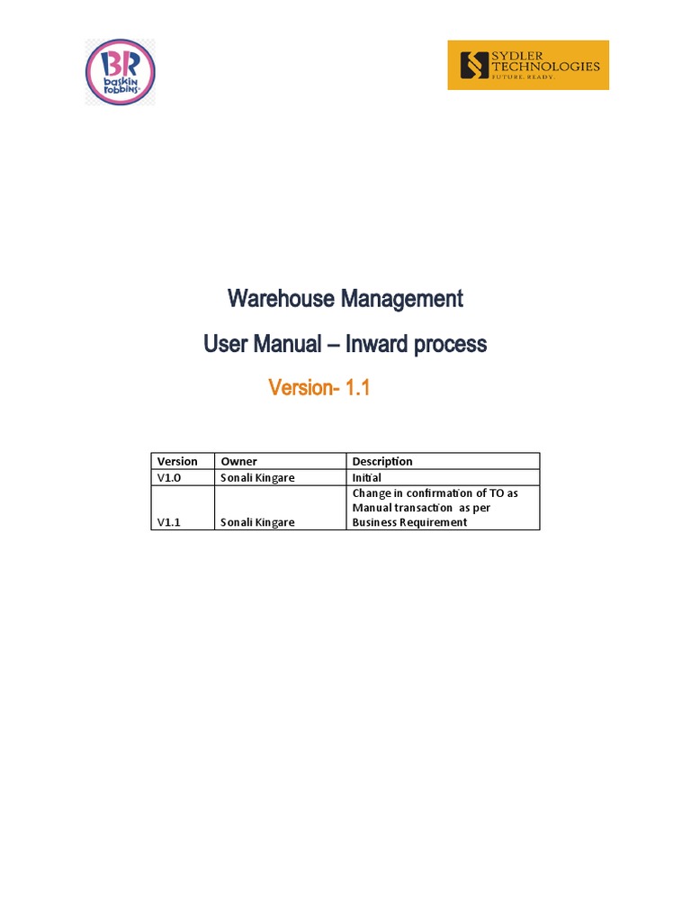 Warehouse Inward Process Guide | PDF | Computing