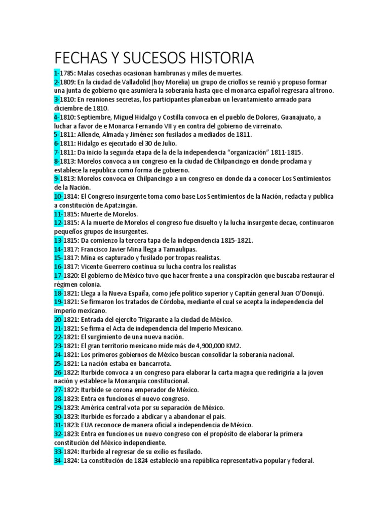 Linea Del Tiempo 1750 1850 | PDF | México