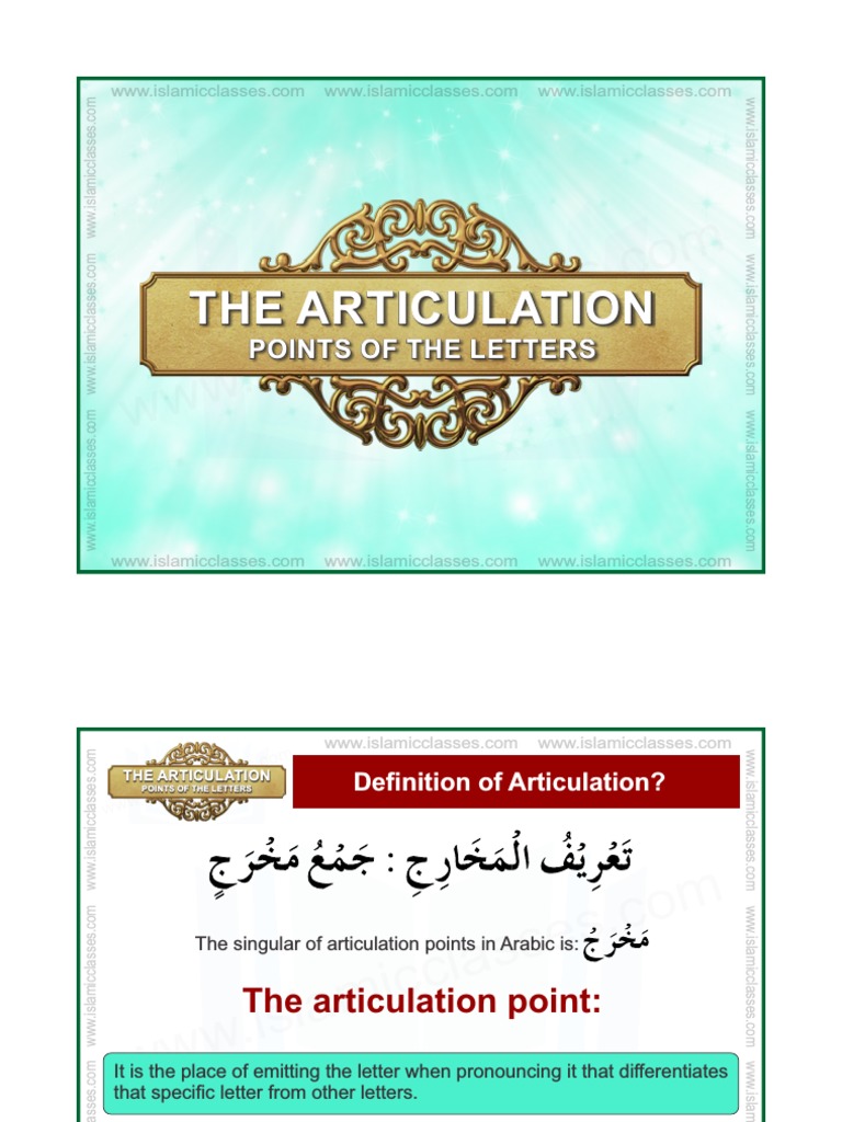 Articulation Points of Arabic Letters 170412184006 | PDF | Face | Mouth