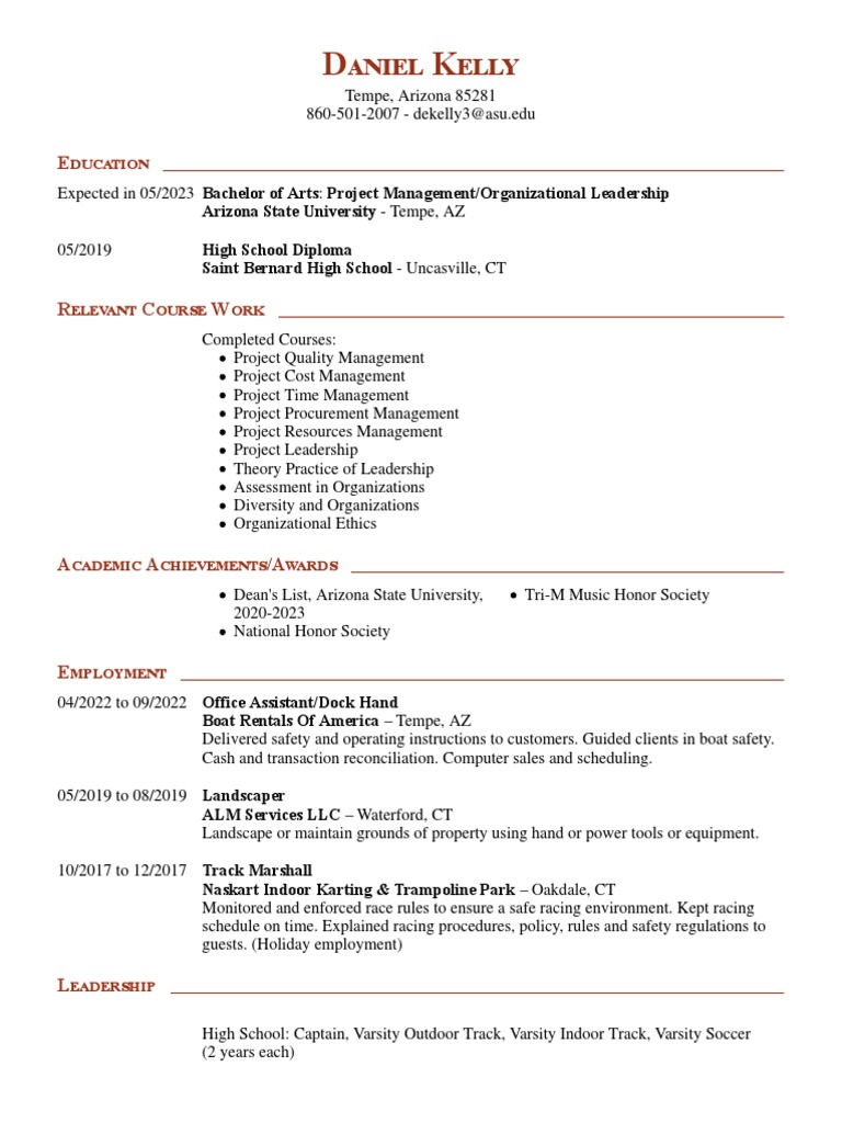 Daniel Kelly Resume 5 | PDF | Career & Growth