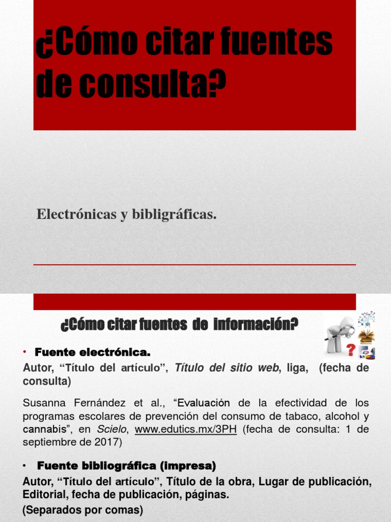 Cómo Citar Fuentes de Consulta | PDF