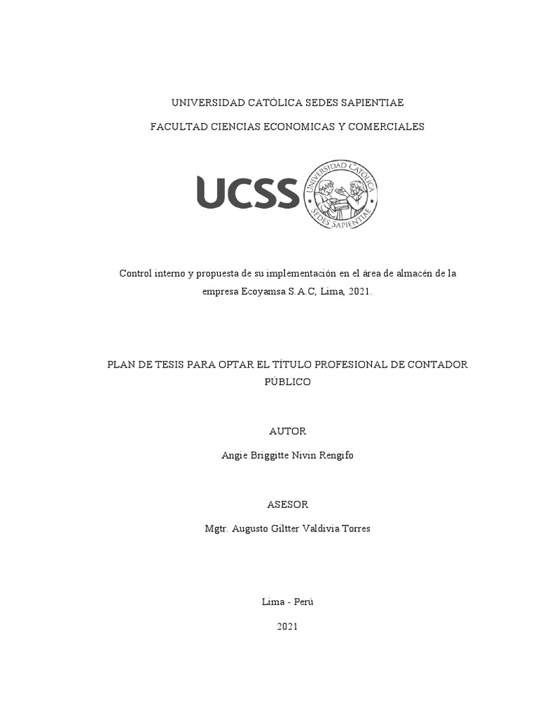 Plan de Tesis Angie Nivin Rengifo | PDF | Diseño de la investigación ...
