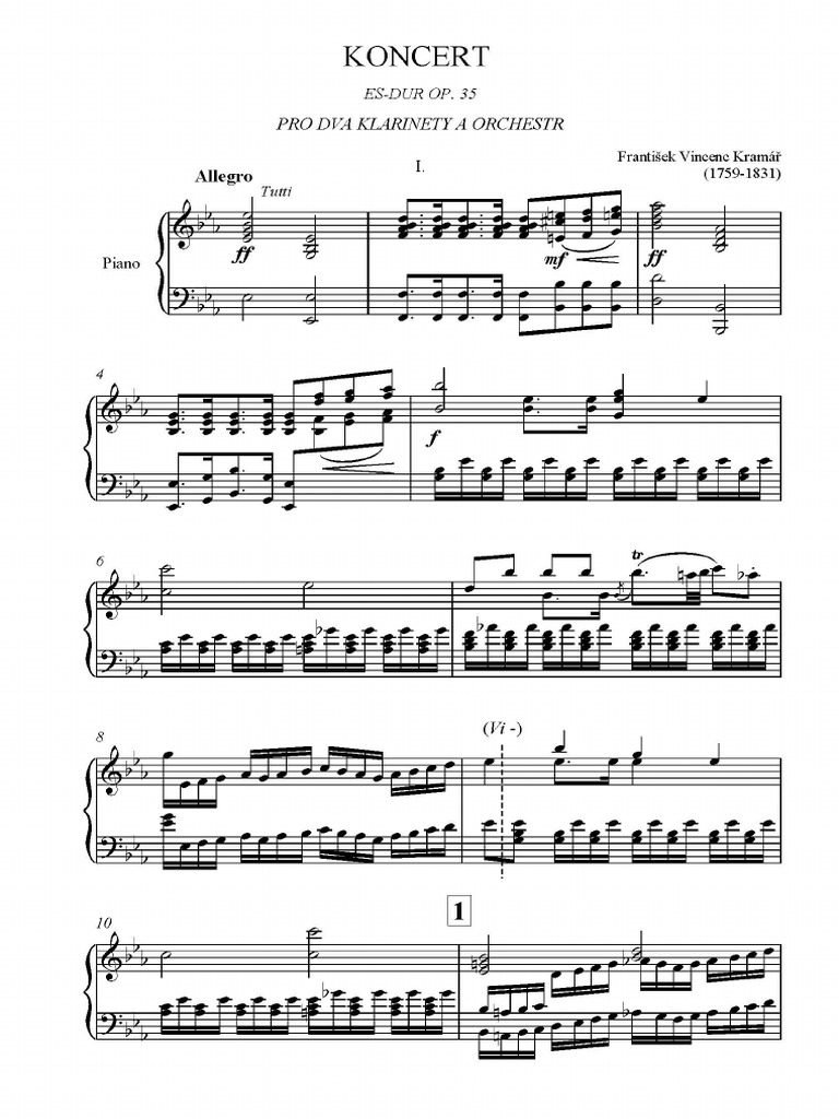 Krommer - Concerto For 2 Clarinets Op 35 Klavier | PDF Krommer - Concerto For 2 Clarinets Op 35 Klavier | PDF