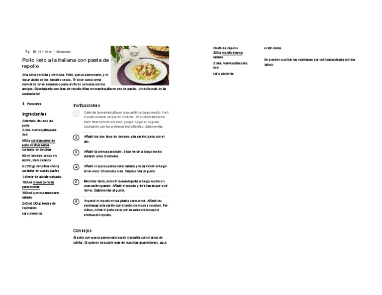 Pollo A La Italiana Con Pasta de Repollo - Receta Keto - Diet Doctor ...