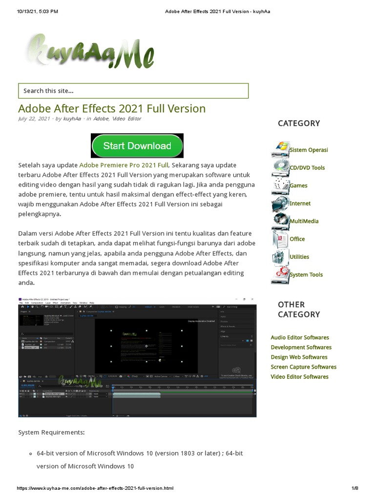 Adobe After Effects 2021 Full Version - Kuyhaa | PDF | Komputer